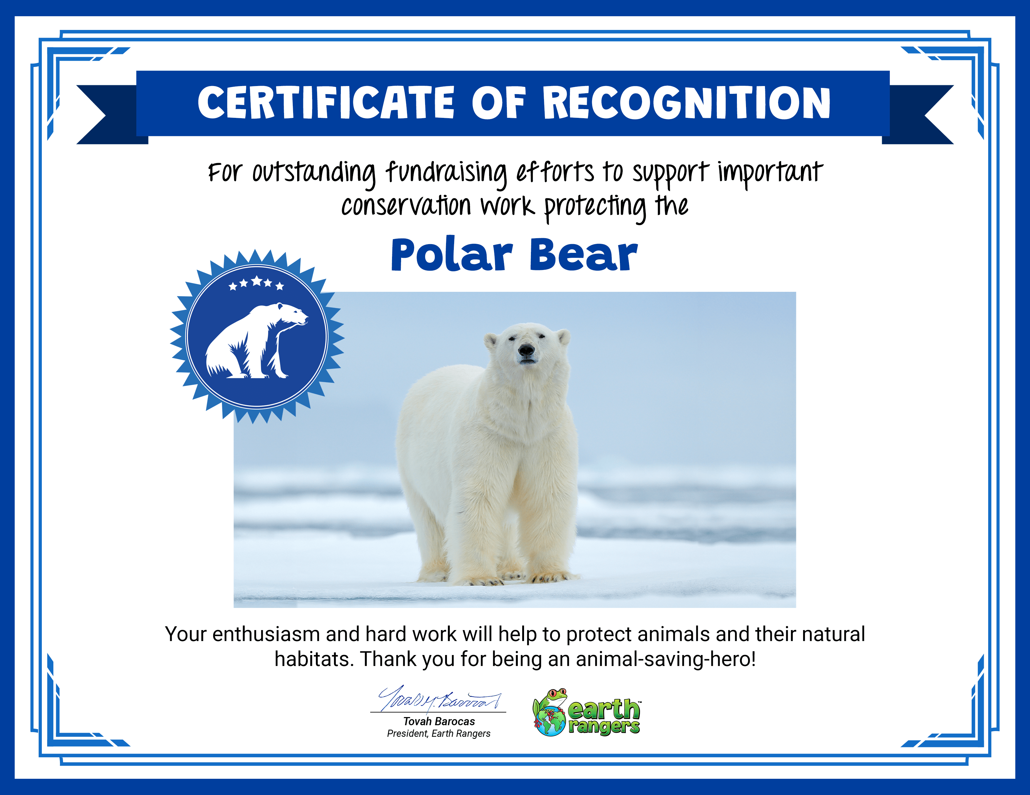 Polar Bear Fundraising Digital Prizes - Earth Rangers