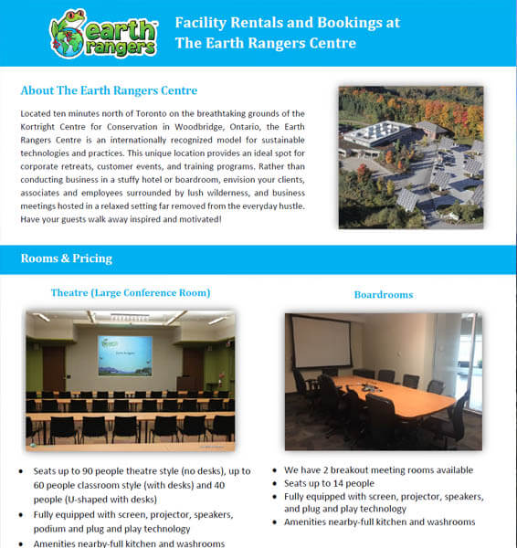 Our Facility - Earth Rangers
